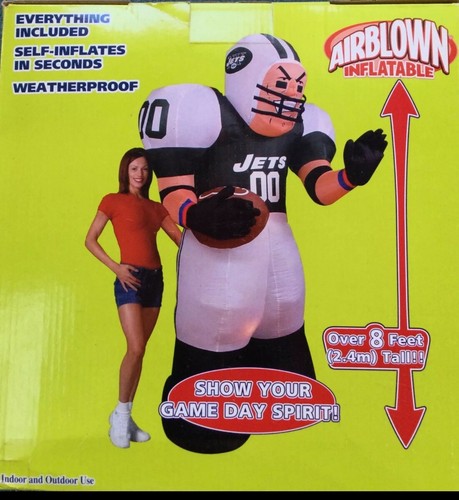 GEMMY NFL JETS FOOTBALL PLAYER 8 FT TALL AIRBLOWN INFLATABLE YARD DECOR ...