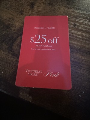 $25 Off $75 Victoria’s Secret Pink Coupon Valid December 4-18, 2024 | eBay