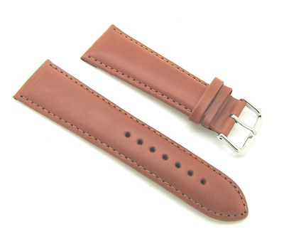 26mm Quality Genuine Leather Padded Tan Watch Band - with Spring Bars ...