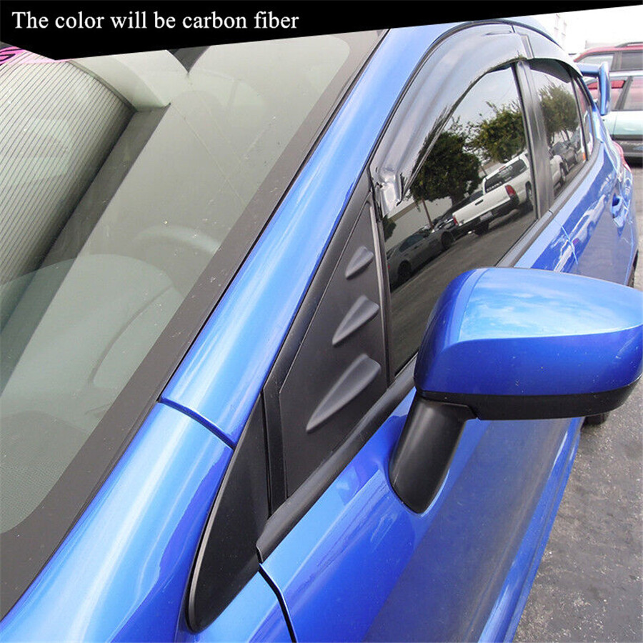 2x Carbon Fiber Look Front Window Louver Cover Trim For Subaru WRX STi ...