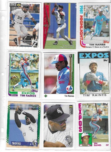 Tim Raines (HOF) 9 Different Card Lot (7549) | eBay