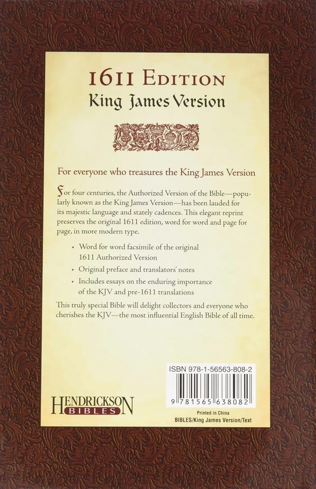 The Holy Bible King James Version KJV 1611 Edition With Apocrypha ...