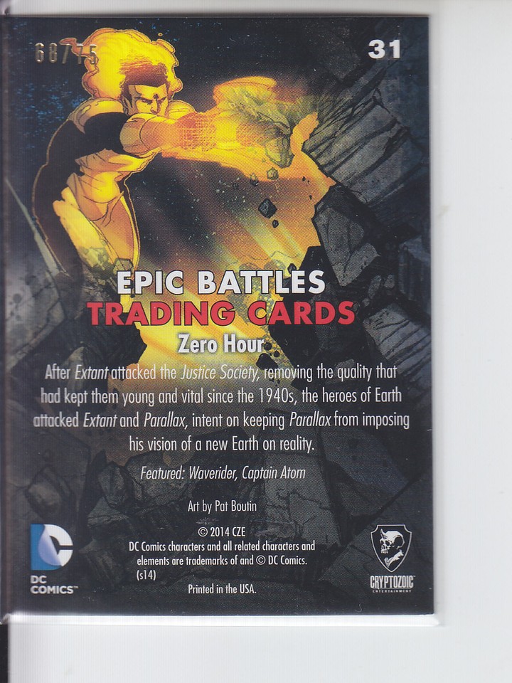 2014 Cryptozoic DC Epic Battles Gold /75 Crisis on Infinite Earths 09 ...