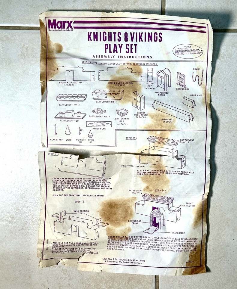 Vintage Marx Castle Knight & Viking Playset with Box (Circa 1965) | eBay