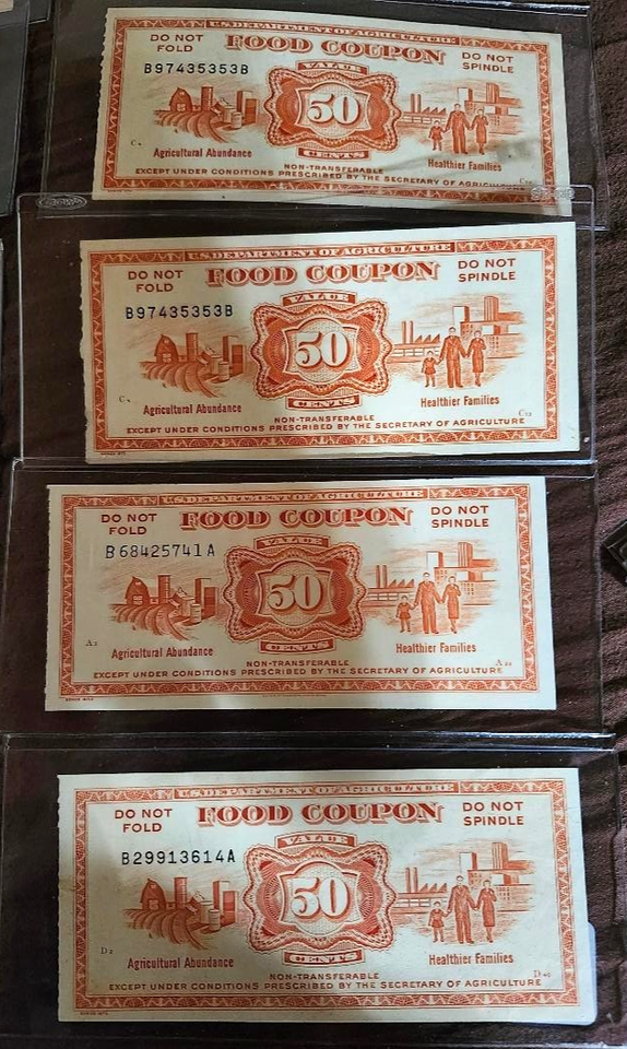 FOOD STAMP COUPON US Dept of Agriculture 50 CENTS One Stamp SCRIP TOKEN ...