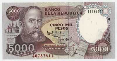 Colombia 5000 Pesos 4-7-1994 Pick 440 UNC Uncirculated Banknote | eBay