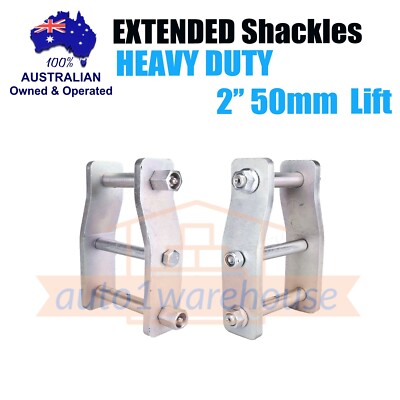 HD Rear Extended Shackles 2" 50mm Lift For Toyota Hilux KUN26 N70 3.0L ...