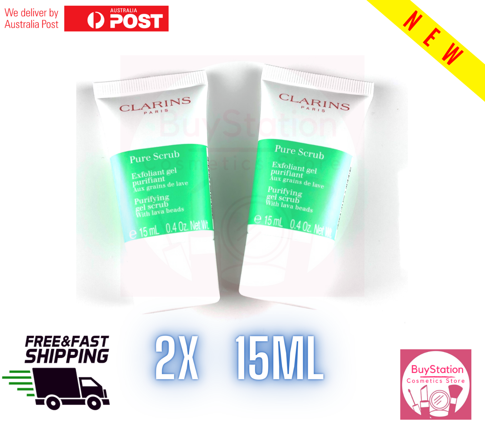 Clarins Pure Scrub - Purifying Gel Scrub 50ml Exfoliating 15ml x2 ...