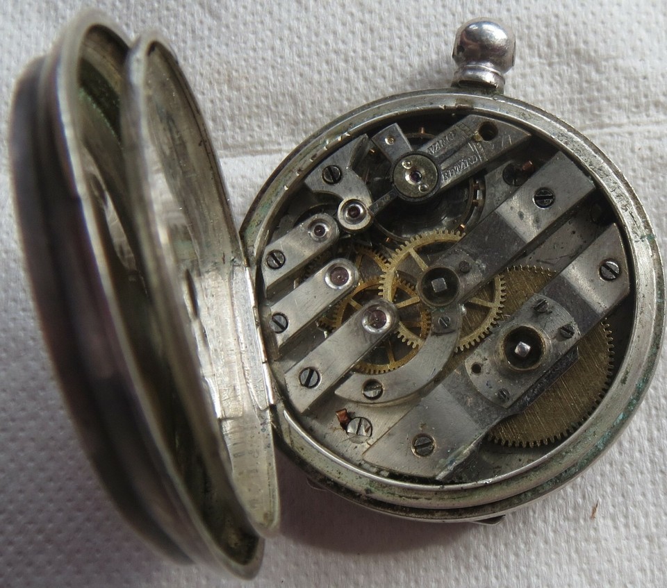 Napoleon Pocket Watch silver hunter case 41,5 mm. in diameter balance ...