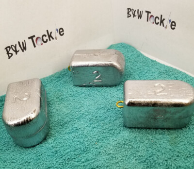 2lb (Pound) Lead Rock Cod Weight Sinker with brass eye, Deep Drop ...