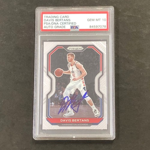 2020-21 Panini Prizm #98 Davis Bertans Signed Card AUTO 10 PSA/DNA ...