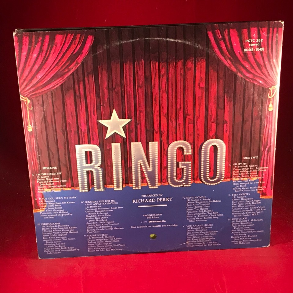 RINGO STARR Ringo 1973 UK vinyl LP EXCELLENT Apple Records Beatles same debut C | eBay UK