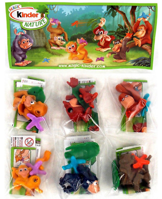 Complete Set Scimmiette UN042 - UN047 + 6 BPZ Kinder Surprise Italia ...