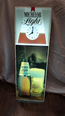 vintage 1981 michelob light lighted beer sign With Clock | eBay