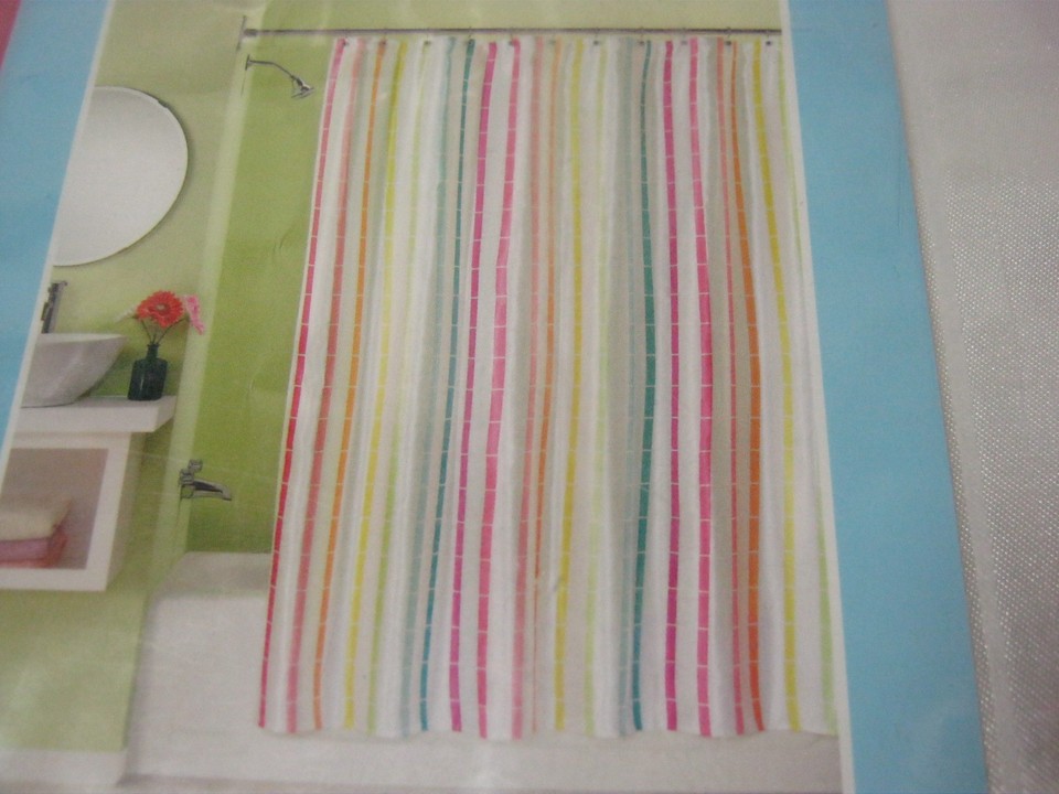 NEW PERI SHOWER CURTAIN Color Grid Stripe 70x72 - Multi Colors NIP | eBay