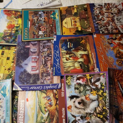 Lot of 15 Puzzles Various Brands And Sizes 550 and 1000 pcs very nice ...
