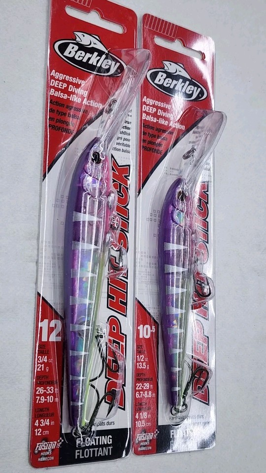 Berkley Deep Hit Stick Tiger King 10.5 12 FISHING LURE LURES 2 PC LOT ...