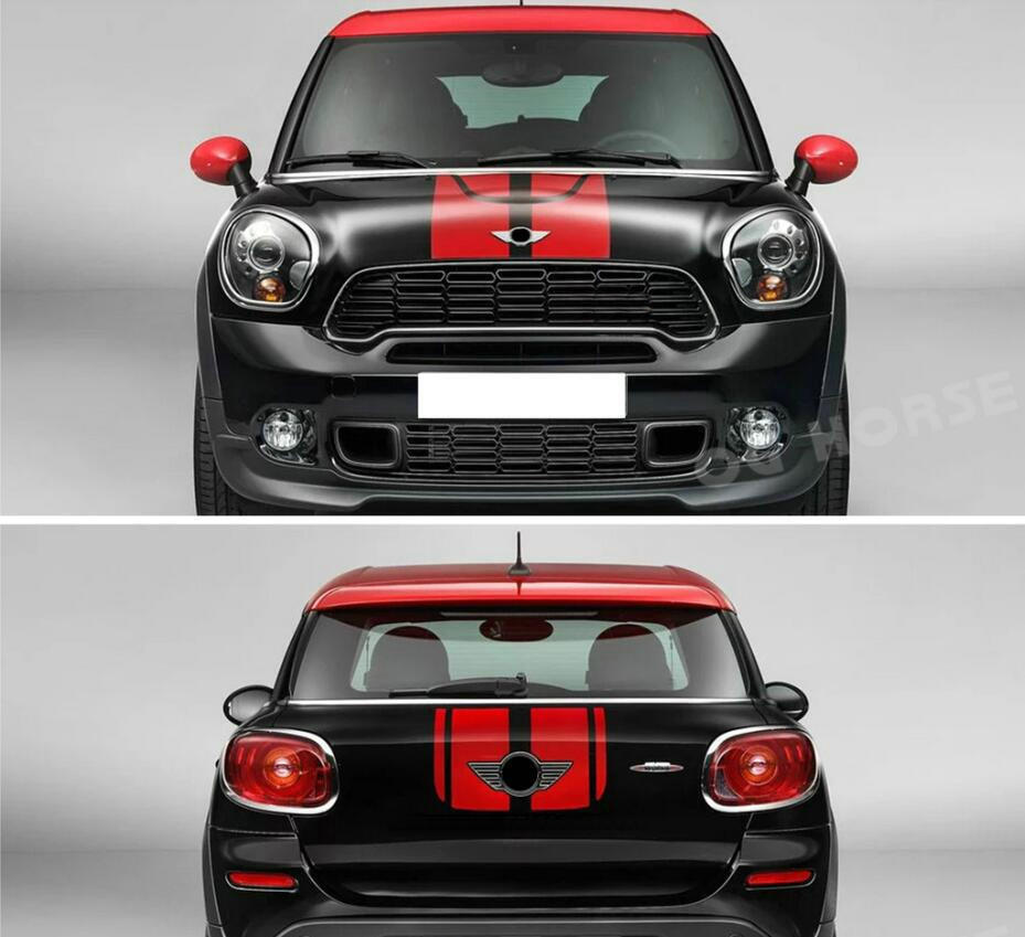 Car Sticker For Mini Cooper Paceman R61 JCW Hood Trunk Racing Stripe ...