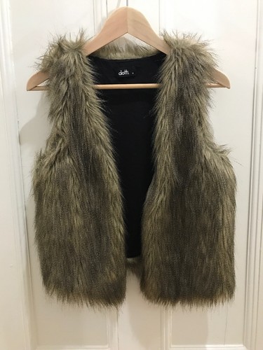 Dotti Brand Faux Fur Open Front Ladies Sleeveless Vest Size 10 As New ...