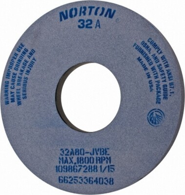 NORTON Surface Grinding Wheel: 14" Dia 1" Thick 80 Grit 5" Arbor ...
