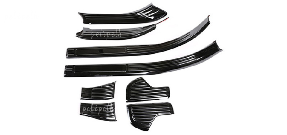 8PCS Black Steel Door Sill Guard Cover Trims Fits Defender 110 130 4D ...
