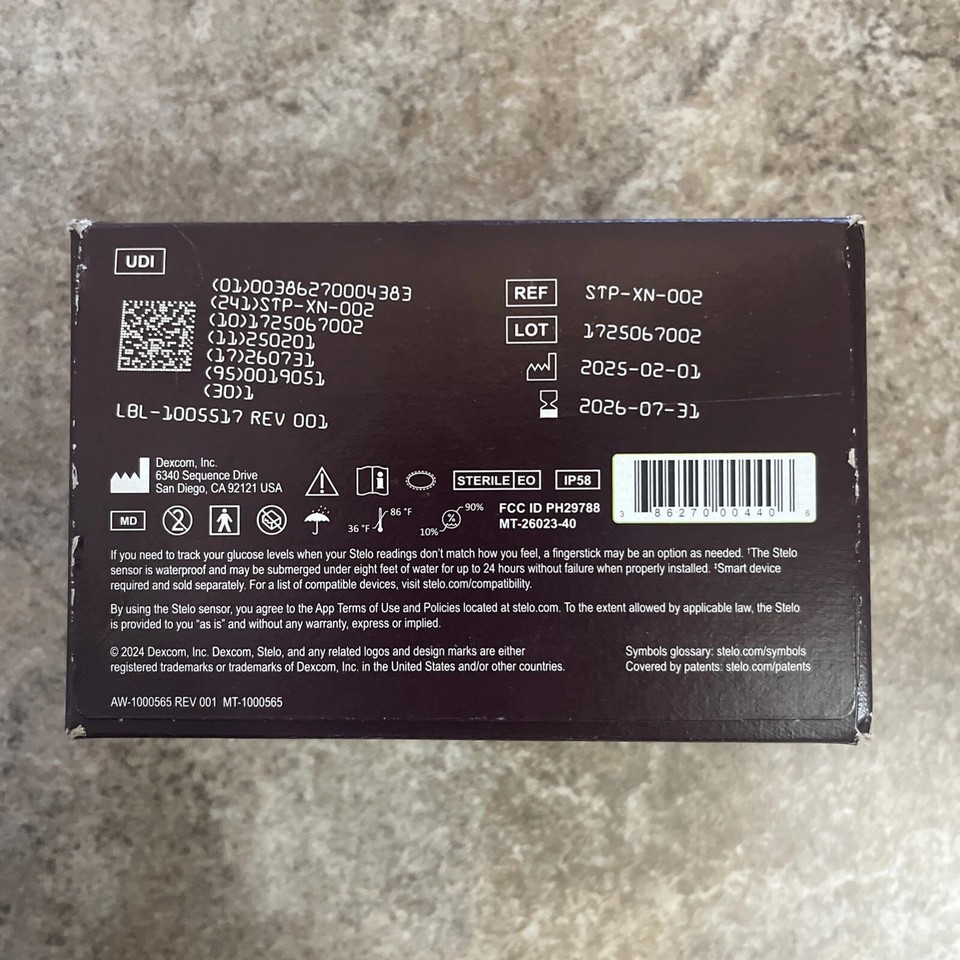 Stelo Glucose Biosensor Kit (4 box - 8 biosensors) By Dexcom Diabetes ...