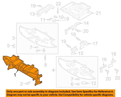 KIA OEM 18-23 Stinger Radiator Support Splash Shields-Air Guide ...