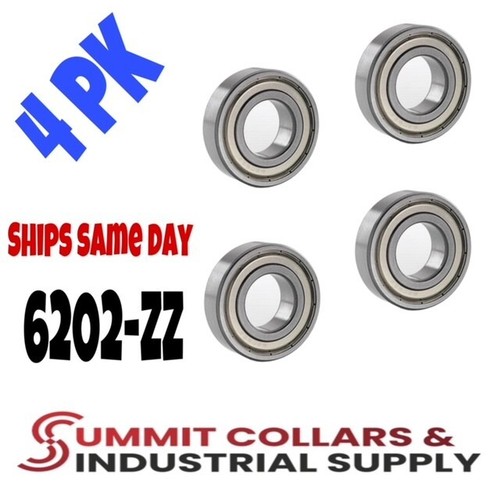 6202-ZZ C3 EMQ Premium Metal Shielded Ball Bearing, 15x35x11, 6202Z ...