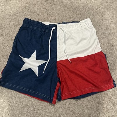 Texas Men's Swim Trunks Shorts Size L Texas Flag 6 Inseam Drawstring ...