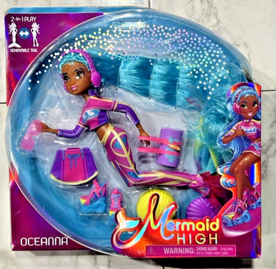 Mermaid High Deluxe Oceanna Doll Accessories Removable Tail Blue Hair ...