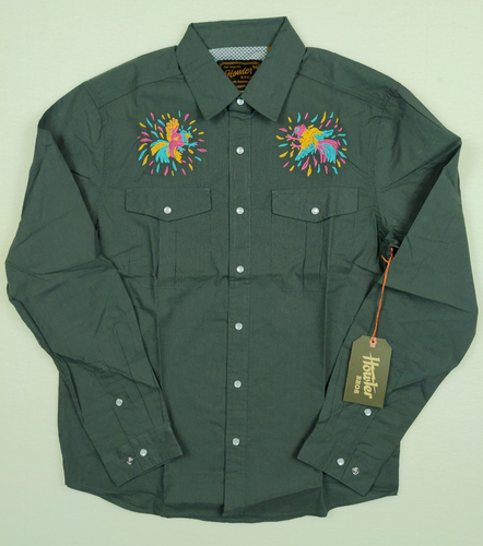 Howler Brothers Gaucho Shirt Mens Gray RETIRED Dos Gallos Rooster ...