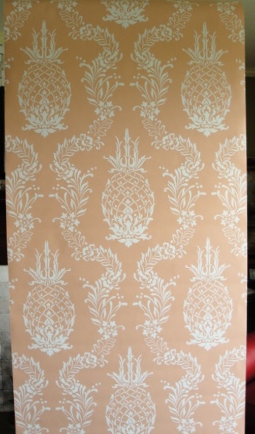 9sr Creamy Coral Pineapple Stencil Waterhouse Wallpaper | eBay