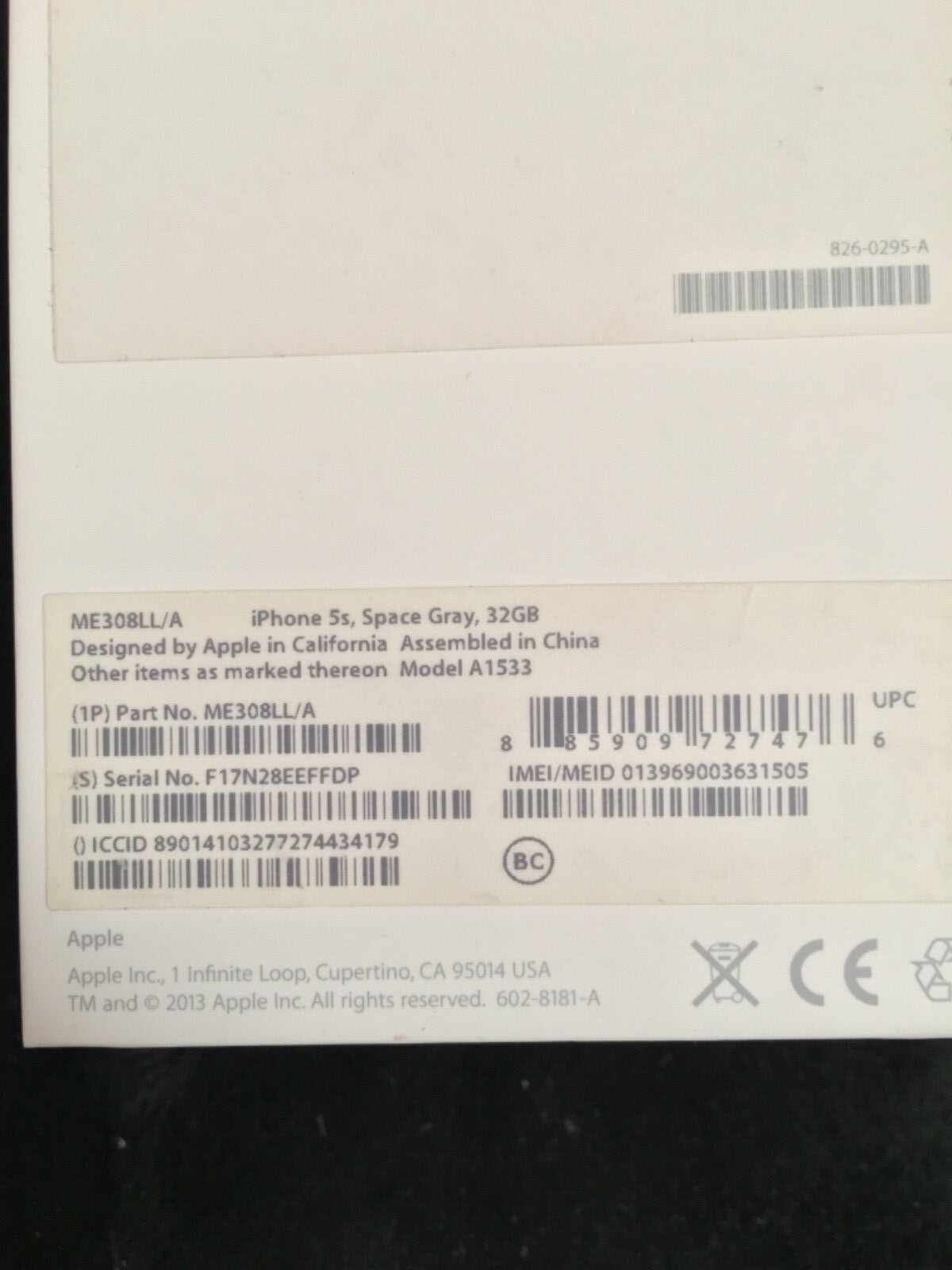 Apple iPhone 5S Box ONLY, New Apple Headphones, 32GB ME308LL/A | eBay