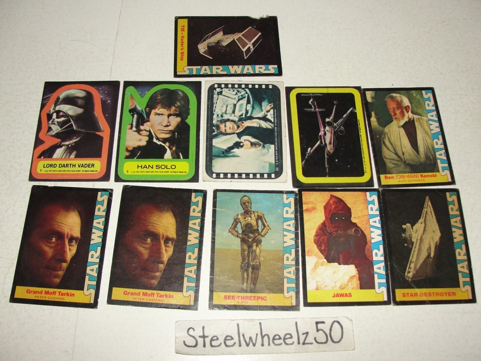 Star Wars 207 Trading Card Lot 1977 Low Grade Stickers Wonder Bread ...