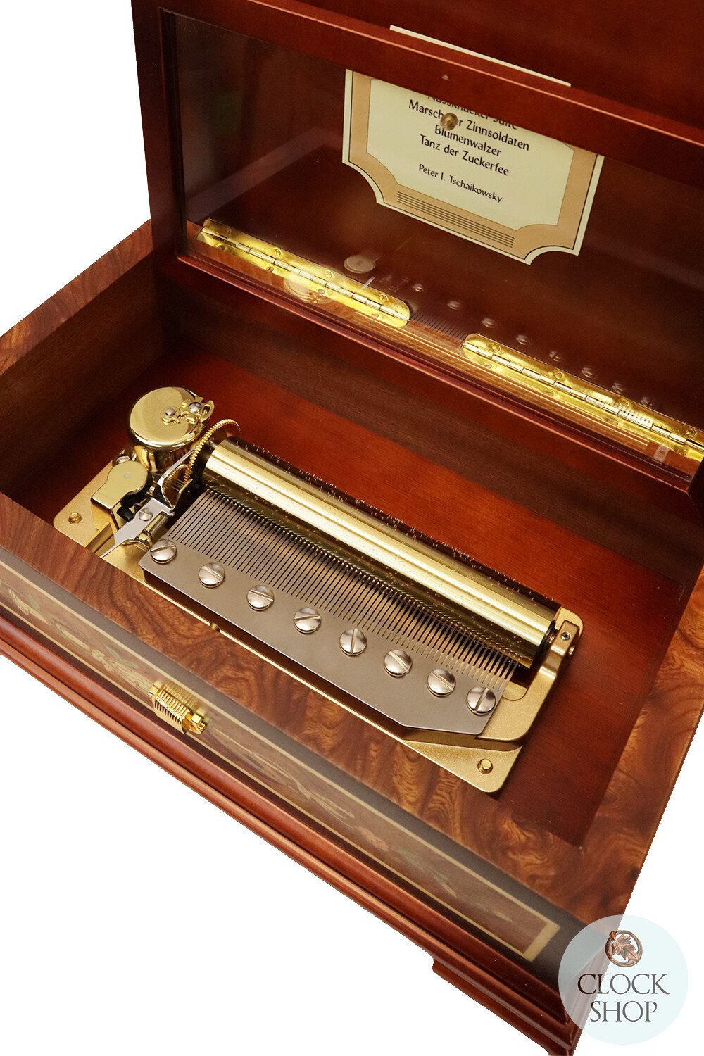 Burlwood 70 Note Music Box With Instrument Inlay (Tchaikovsky- The ...