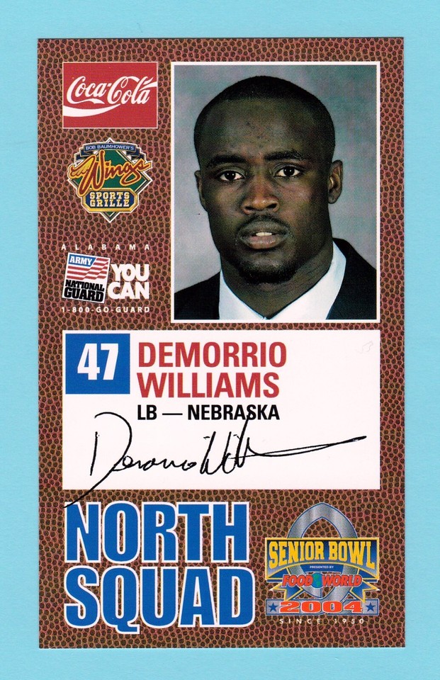 NEBRASKA CORNHUSKER - SENIOR BOWL CARDS - PRE-PRINTED AUTOGRAPHS - YOU ...