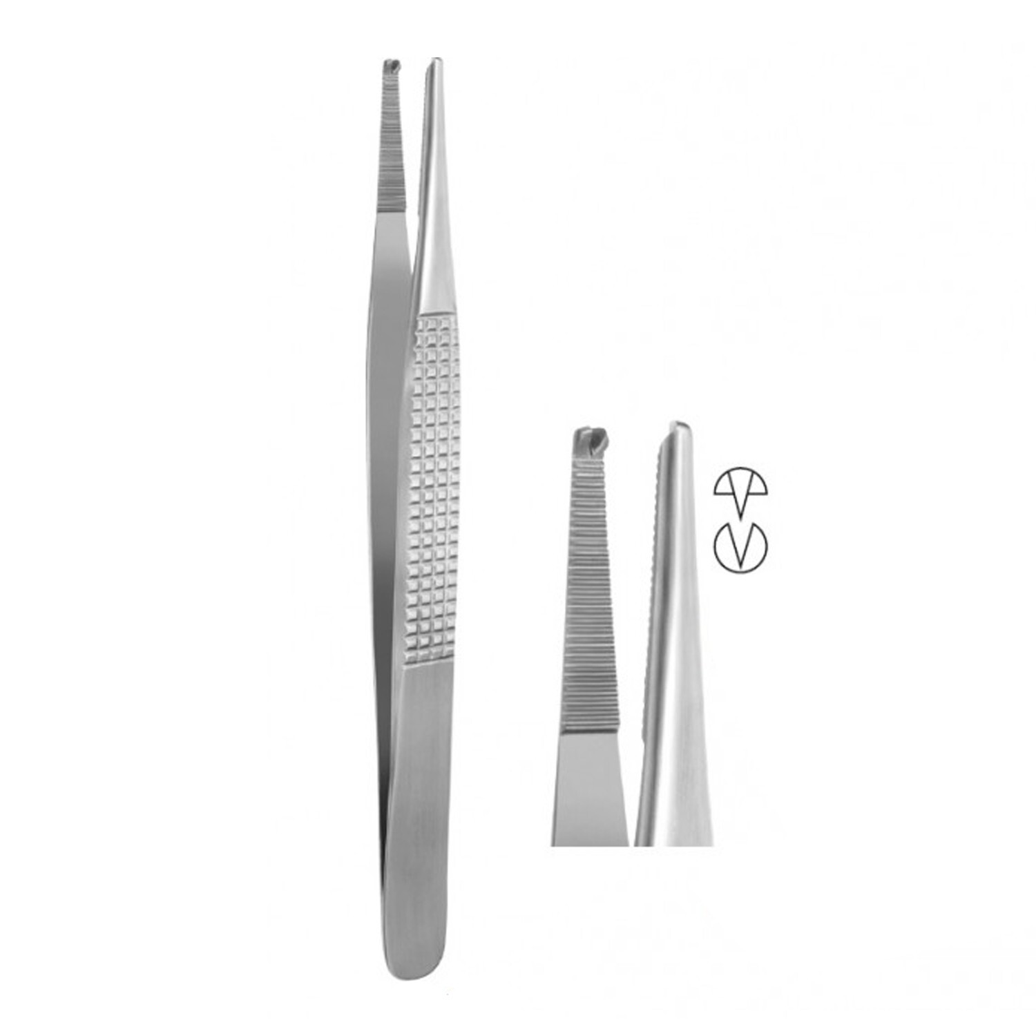 Bonney Tissue Forceps 7.00" 1X2 Teeth and Serrated jaws Stainless ...