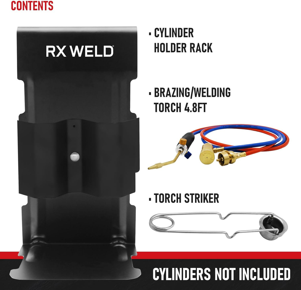 Brazing Torch Kit Oxygen MAPP Torch Kit Portable Cylinder Metal Stand ...