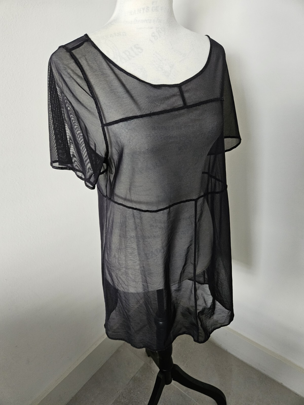 la blanca beachwear black sheer cover up size small | eBay