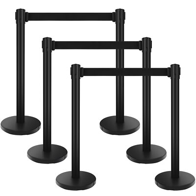 6Pcs Crowd Control Barrier Outdoor Stanchion Queue Pole Retractable ...