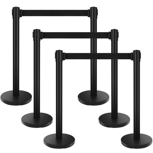 6Pcs Crowd Control Barrier Outdoor Stanchion Queue Pole Retractable ...