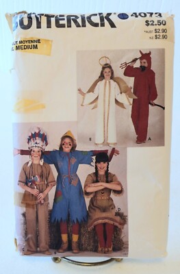 Butterick 4073 Angel Devil Scarecrow Native American Indian Costume ...