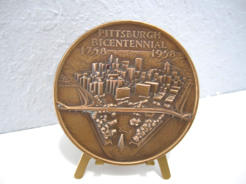 Vintage 1958 Pittsburgh The Point Fort Pitt Bicentennial MACO 3" Bronze Medal | eBay