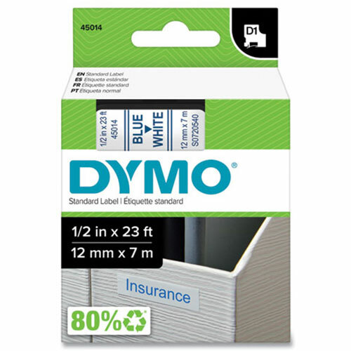 Dymo DYM45014 LabelPoint 250 D1 Label Tape, 1/2" x 23 ft, Blue on White ...