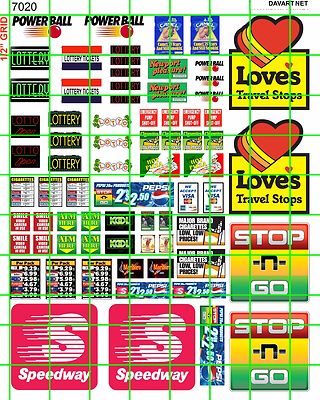 7020 DAVE'S DECAL HO DECALS WATERSLIDE TRUCK STOP, CONVENIENCE STORE ...