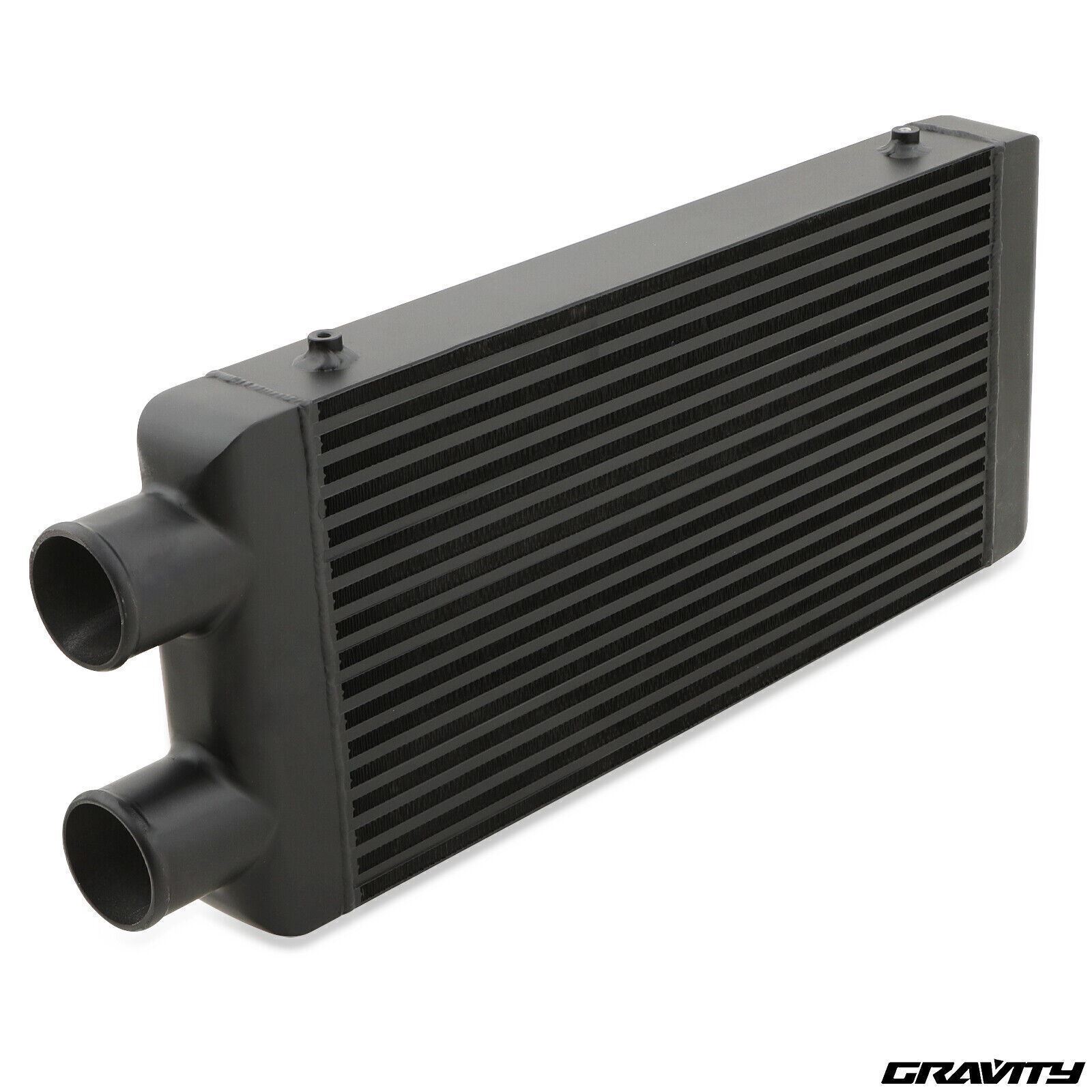 3" 76mm BLACK TWIN PASS SAME SIDE DRIFT ALLOY FRONT MOUNT INTERCOOLER ...
