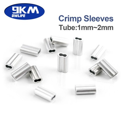 Double Aluminium Tube Crimp Fishing Split Ring Snap Connector Fishing ...