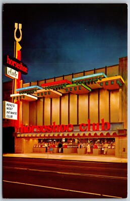 Vtg Reno Nevada NV Horseshoe Club Restaurant Bar Gaming Casino Postcard ...