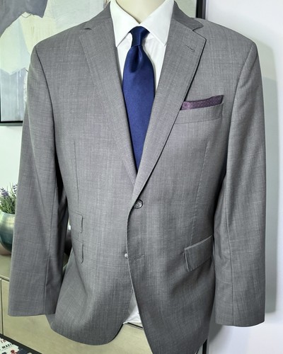 Michael Bastian Gray Sharkskin Suit 40R 33 Waist 32 Length | eBay