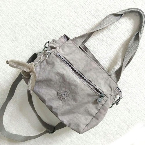 Kipling Shoulder Bag Gray Silver Lightweight Used | eBay
